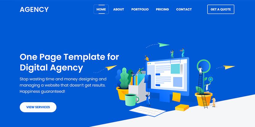 Agency - Free One Page Bootstrap Template