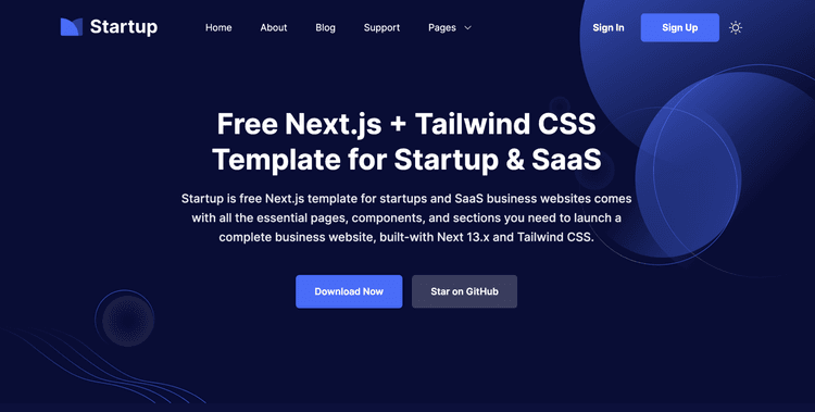 Free Startup Website Template - Next.js + Tailwind CSS