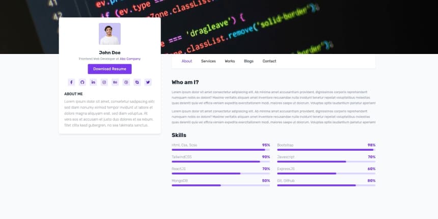 Free CV Website Templates | UIdeck