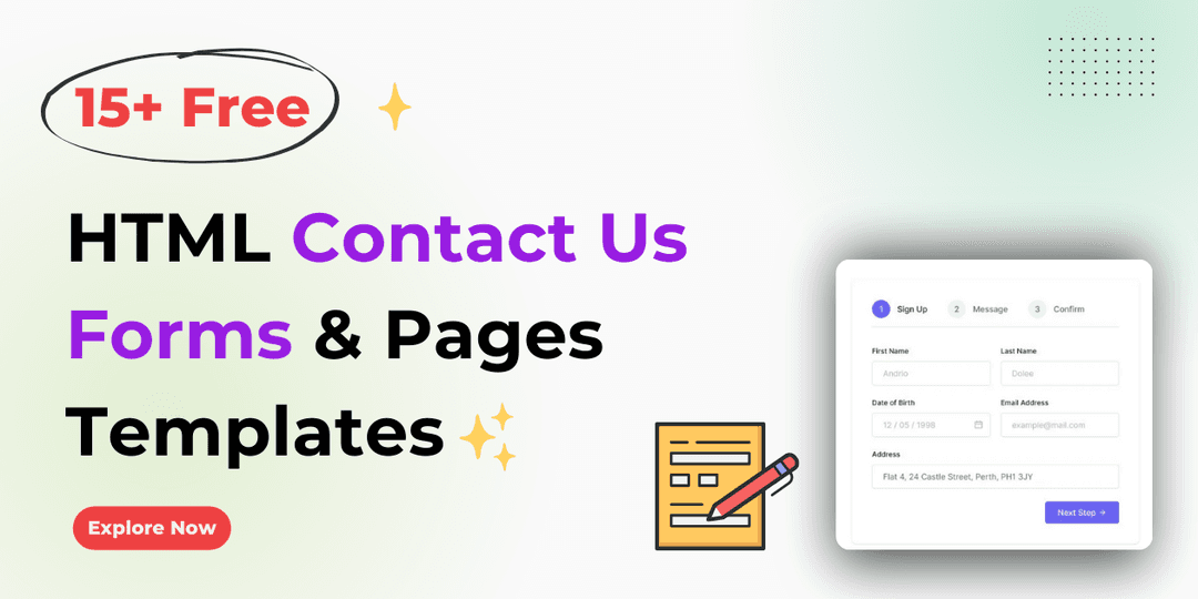 15+ Free HTML Contact Form & Page Templates | UIdeck